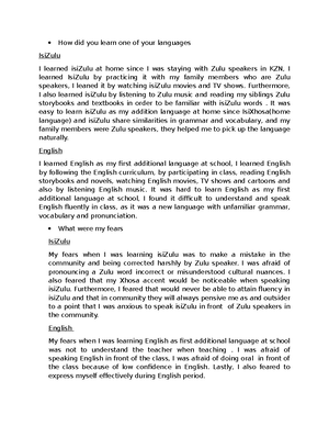 IsiXhosa for law assignment - IsiNcoko sesiXhosa Isihloko: Indlela ...