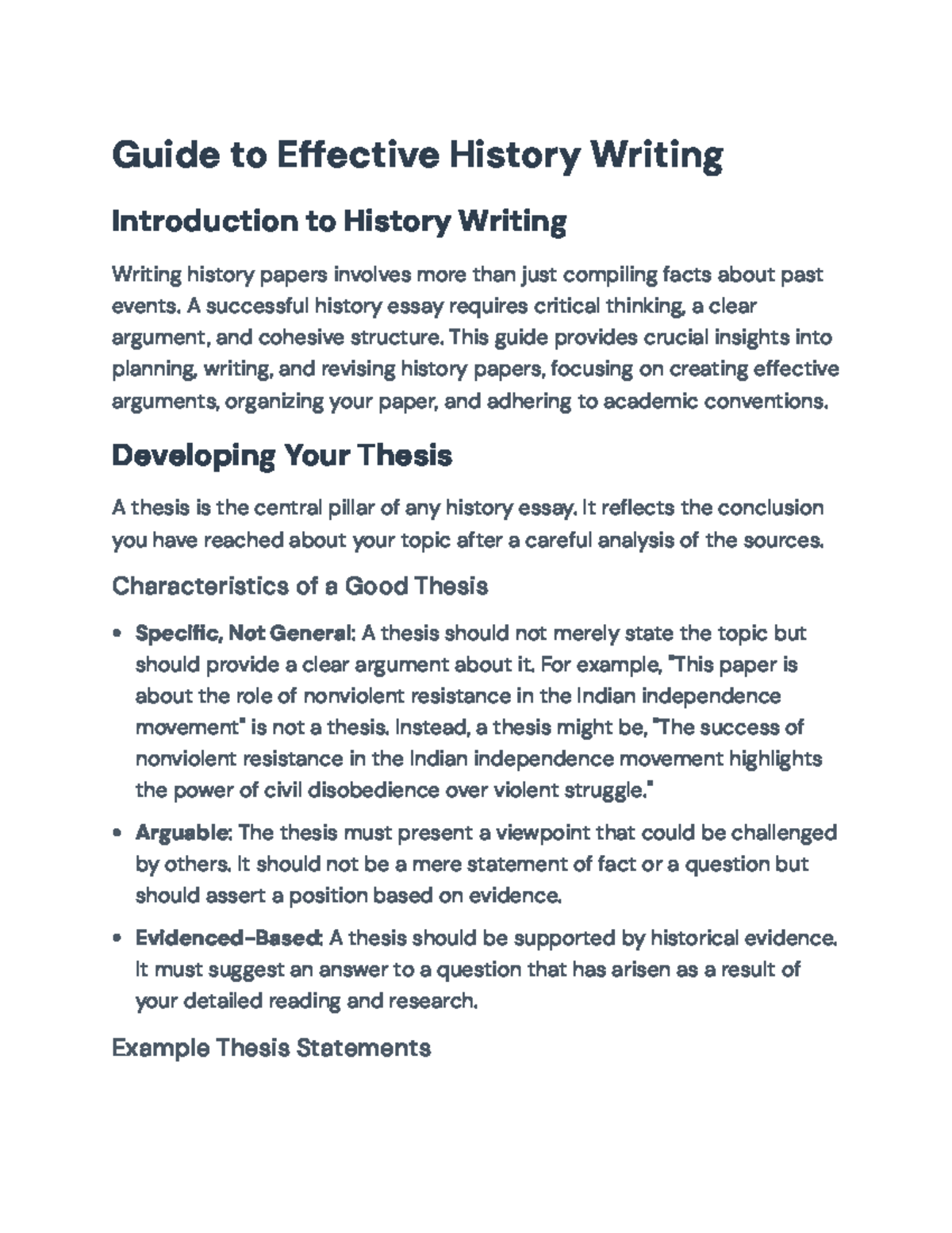 Guide to Effective History Writing: Crafting Cohesive Essays - Guide to ...
