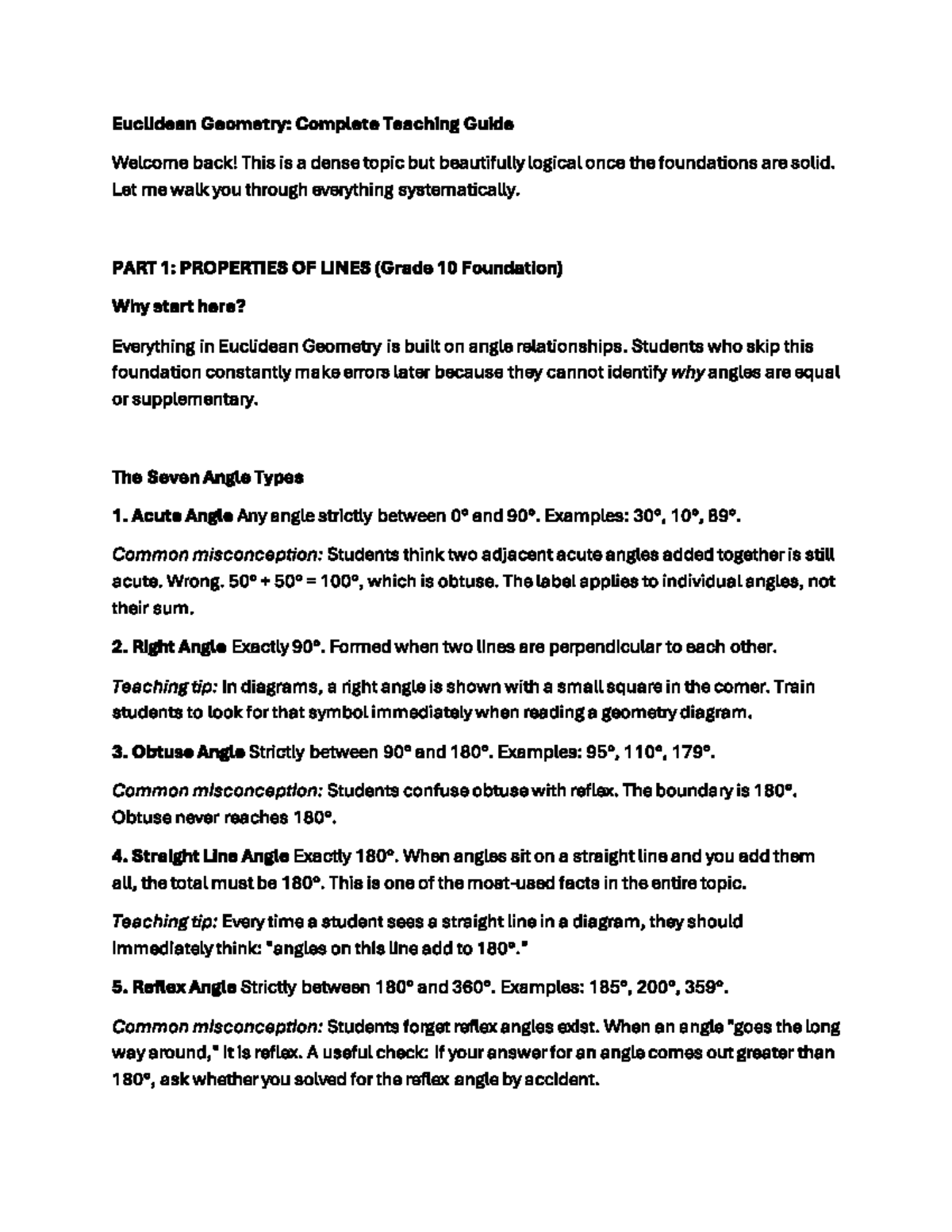 Euclidean Geometry Teaching Guide for Grade 10 & 11 Students - Studocu