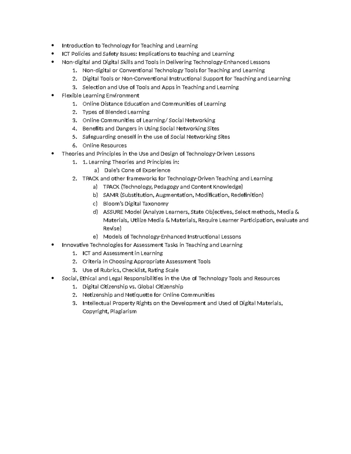 Introduction to Technology for Teaching and Learning - Non-digital or ...