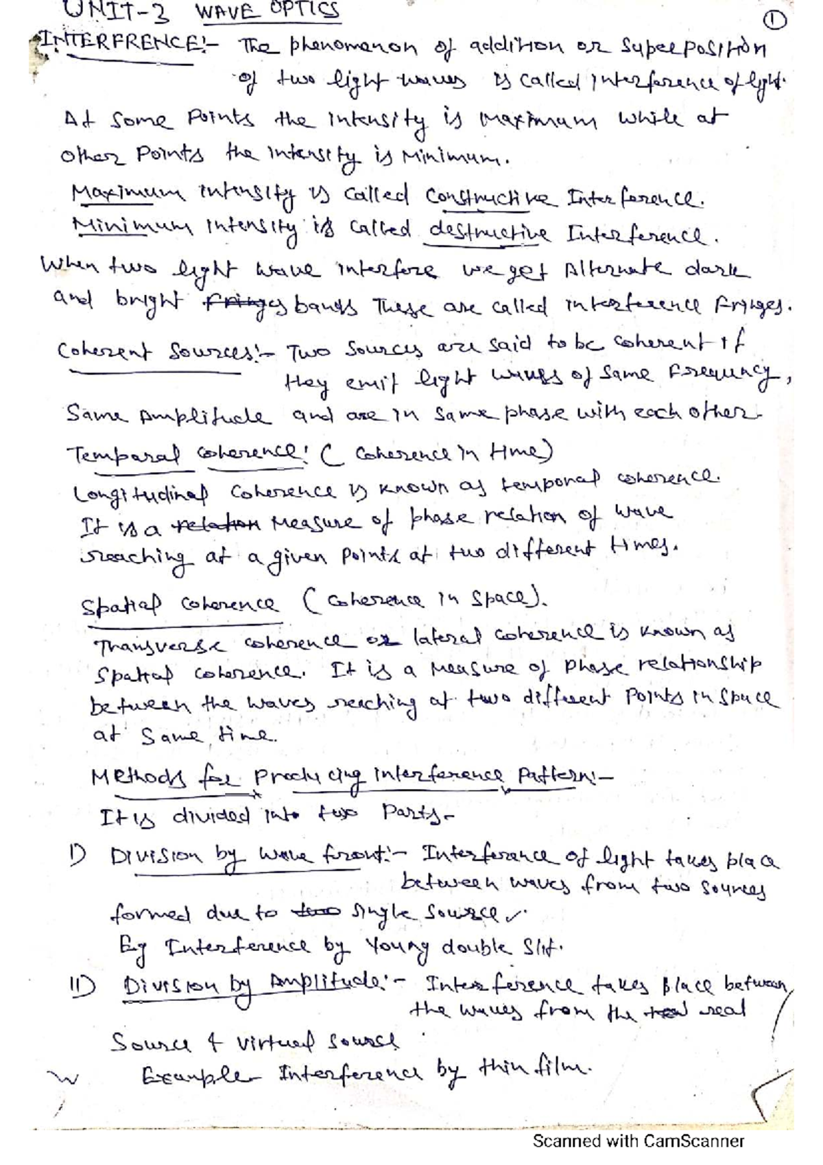Interference in Wave Optics: Concepts and Applications (Unit 3) - Studocu