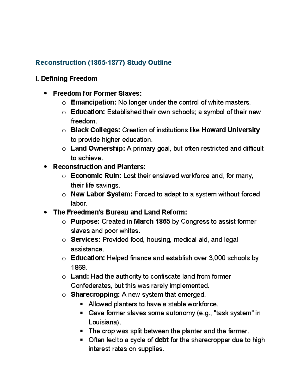 Reconstruction Era: Freedmen's Rights & Political Change (1865-1877 ...