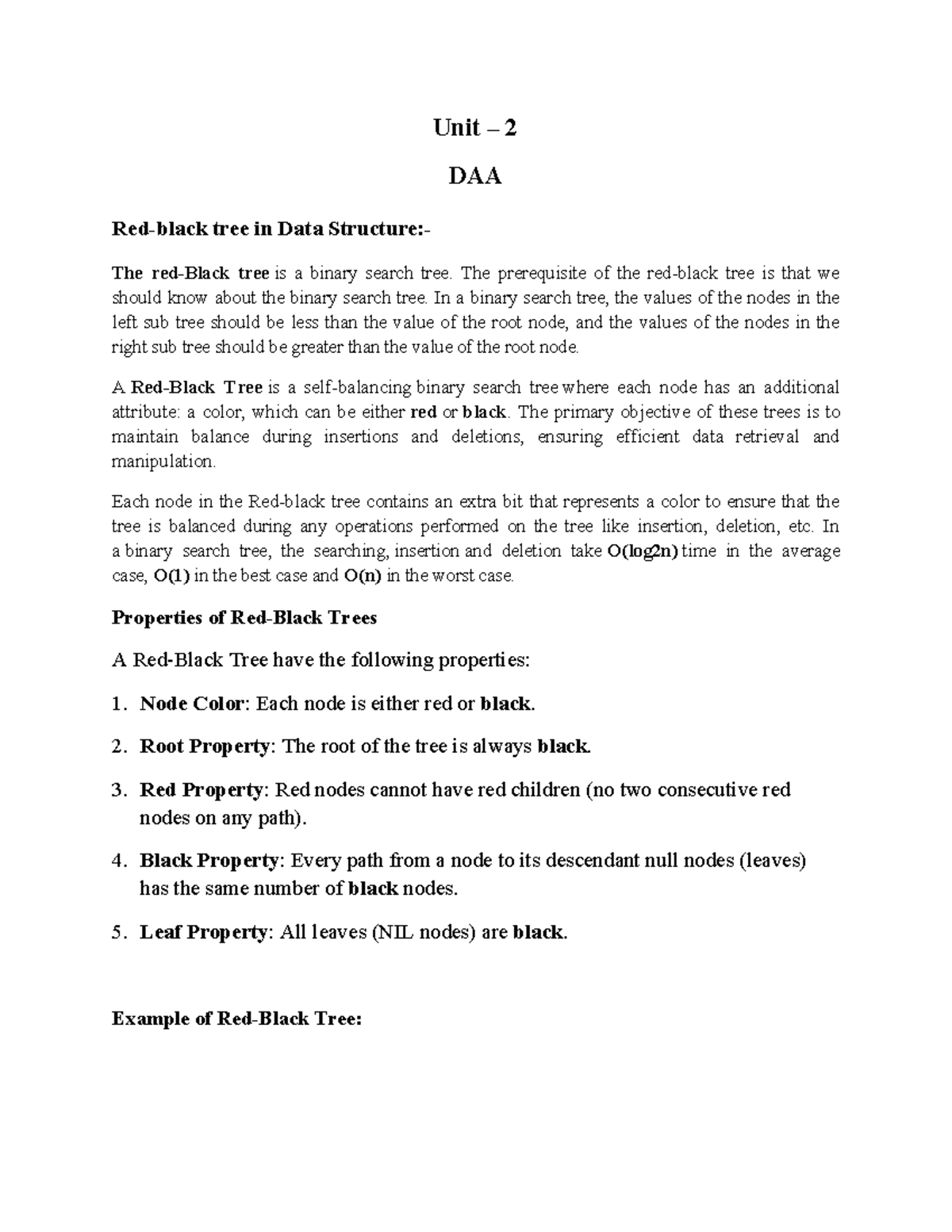 DAA 2: Red-Black Trees in Data Structures - Key Concepts & Operations ...