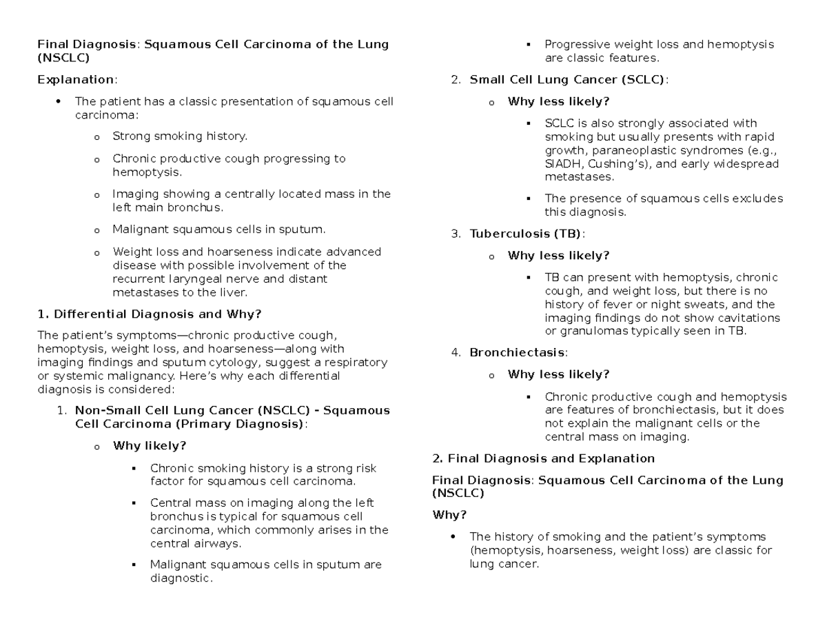 ANA CASE 1-3 - 3 Cases - Final Diagnosis: Squamous Cell Carcinoma of ...