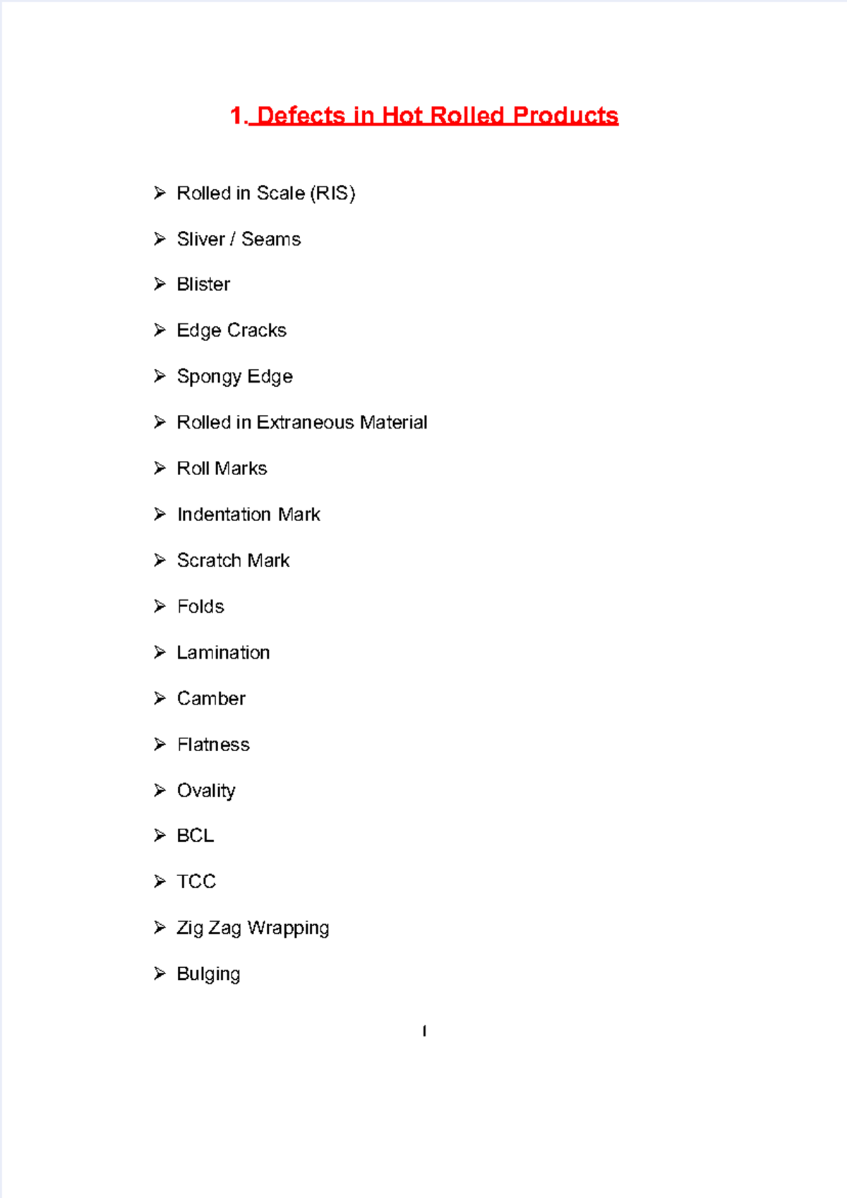 Defects in Hot Rolled Material - 1. Defects in Hot Rolled Products ...