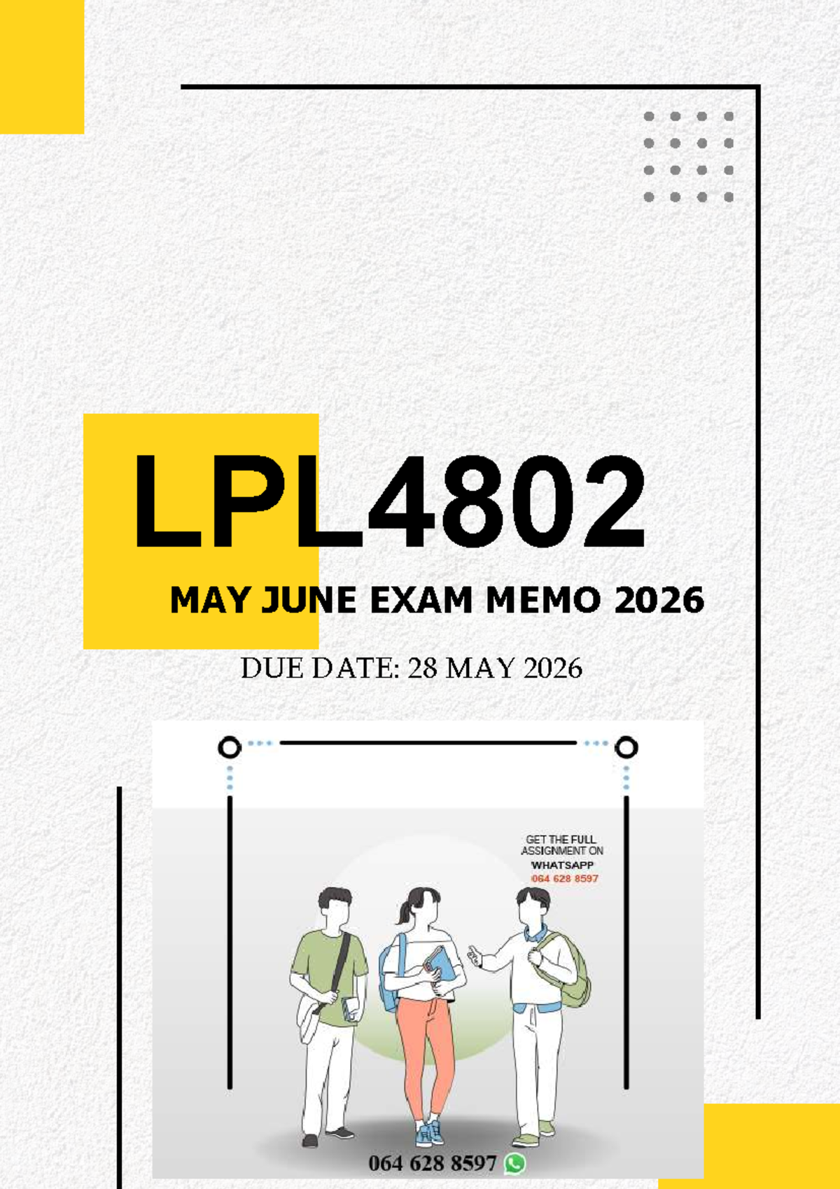 LPL4802 May/June 2026 Exam Memo & True/False Questions - Studocu