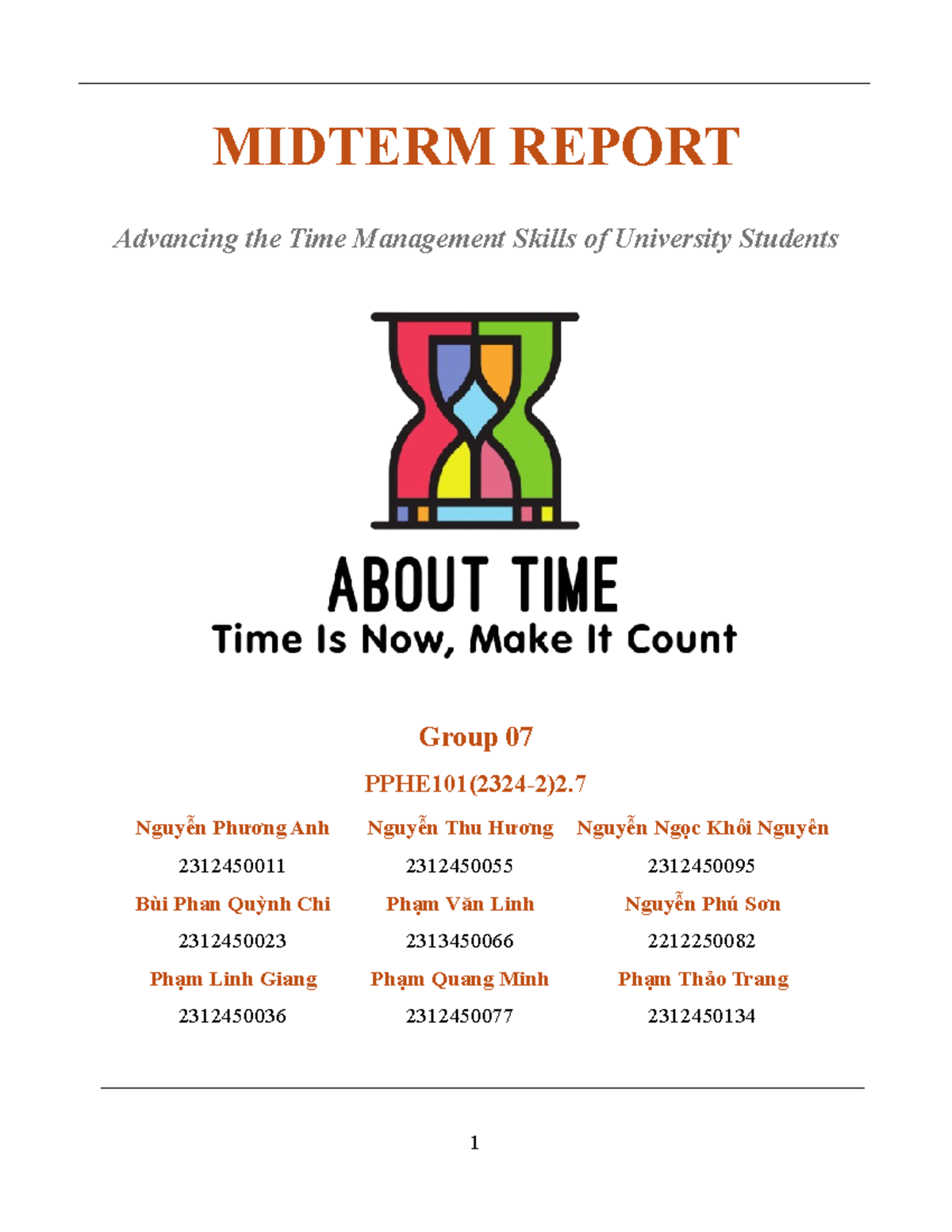 Final Report GROUP 7 - PTKN FTU - MIDTERM REPORT Advancing the Time ...