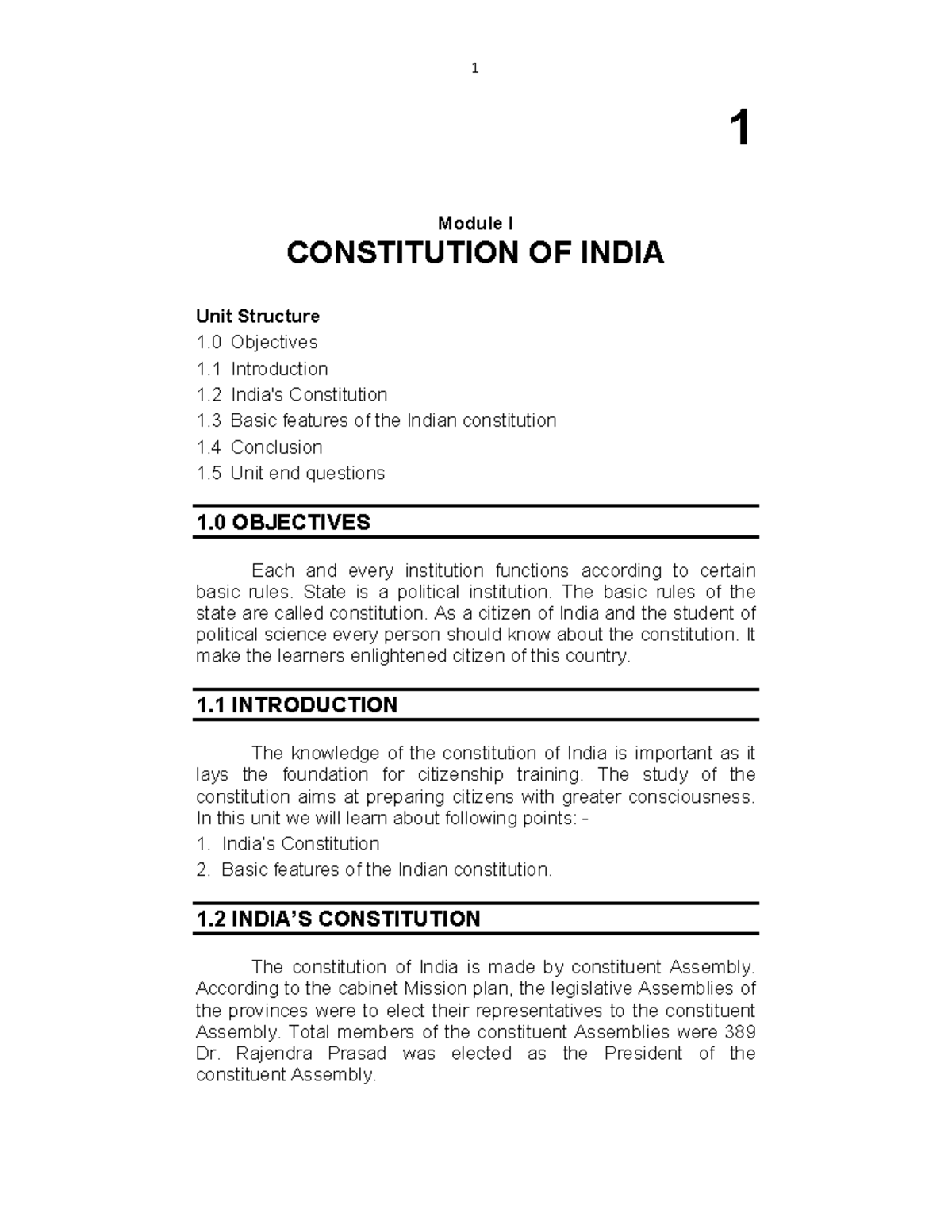 Constitution of India - Smart Notes - 1 Module I CONSTITUTION OF INDIA ...
