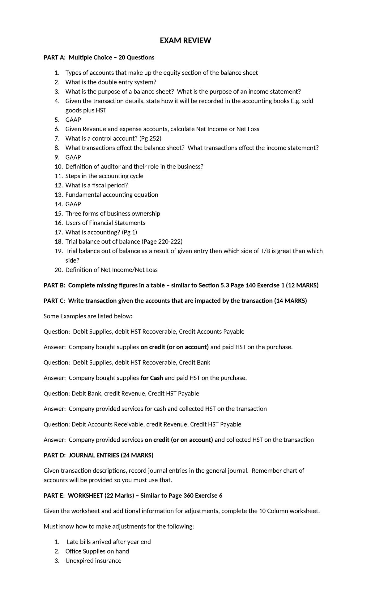 ACCT 101: Final Exam Review - Multiple Choice & Journal Entries - Studocu