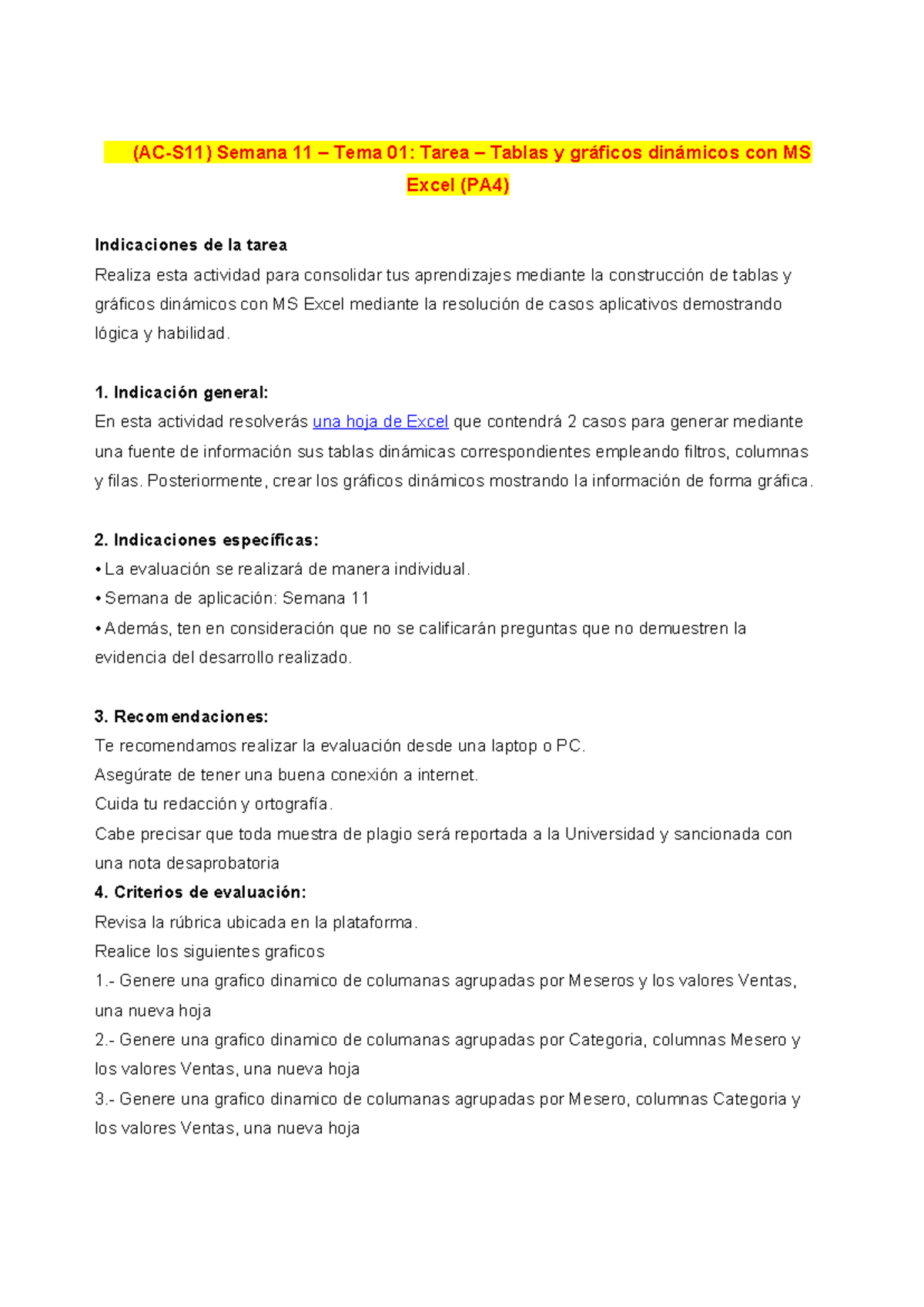 🔴 (AC-S11) Semana 11 – Tarea: Tablas y Gráficos Dinámicos en Excel (PA4 ...