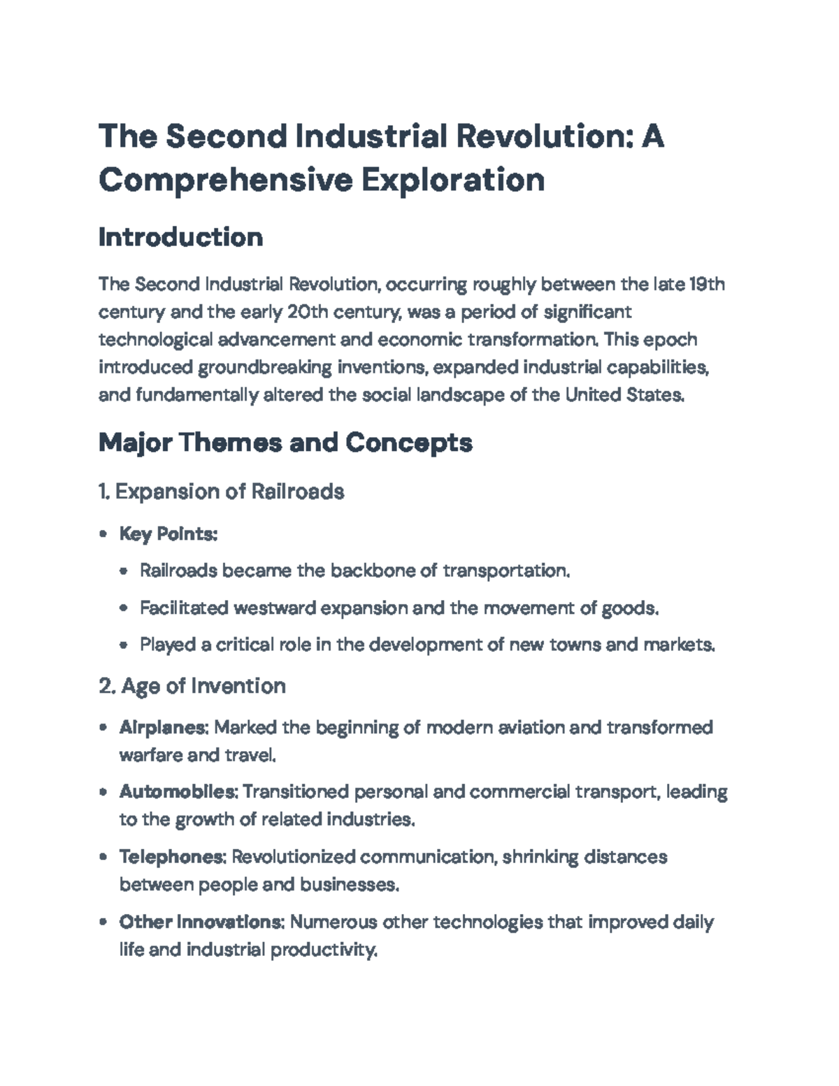 The Second Industrial Revolution: Key Themes & Children's Book Approach ...