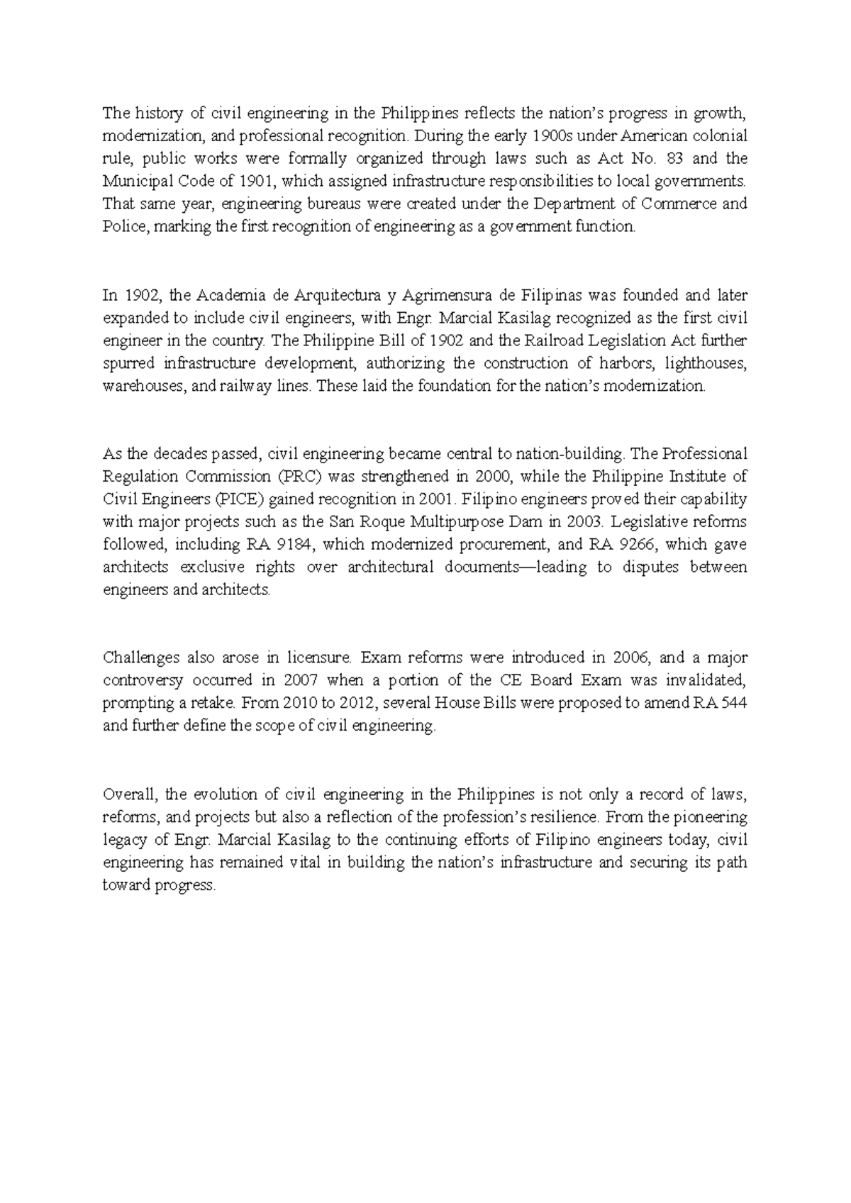 The Evolution of Civil Engineering in the Philippines: A Historical ...