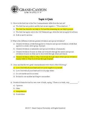 Quiz 6 Christian Worldview - Topic 6 Quiz How do the first four of the ...