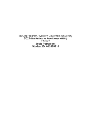 D629 task 3 target - Coursework for D629 - Targeting Professional ...