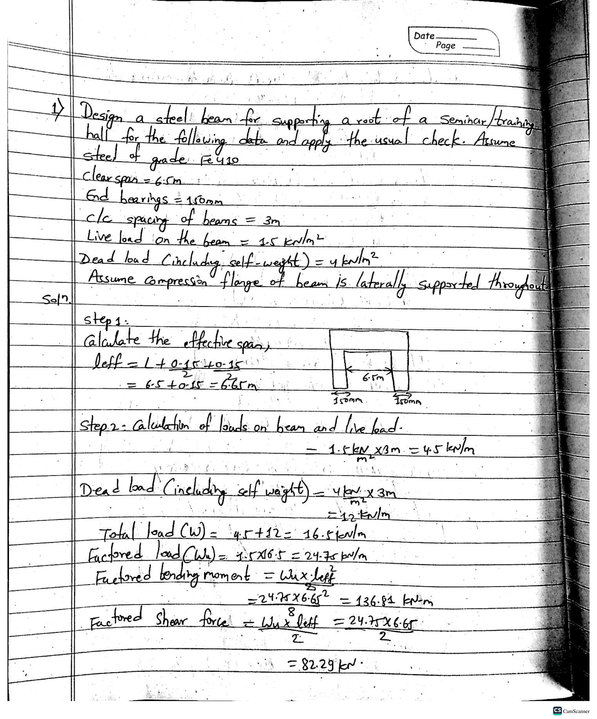Design of Steel Beam for Fe410 Grade: Load Calculations & Safety Checks ...
