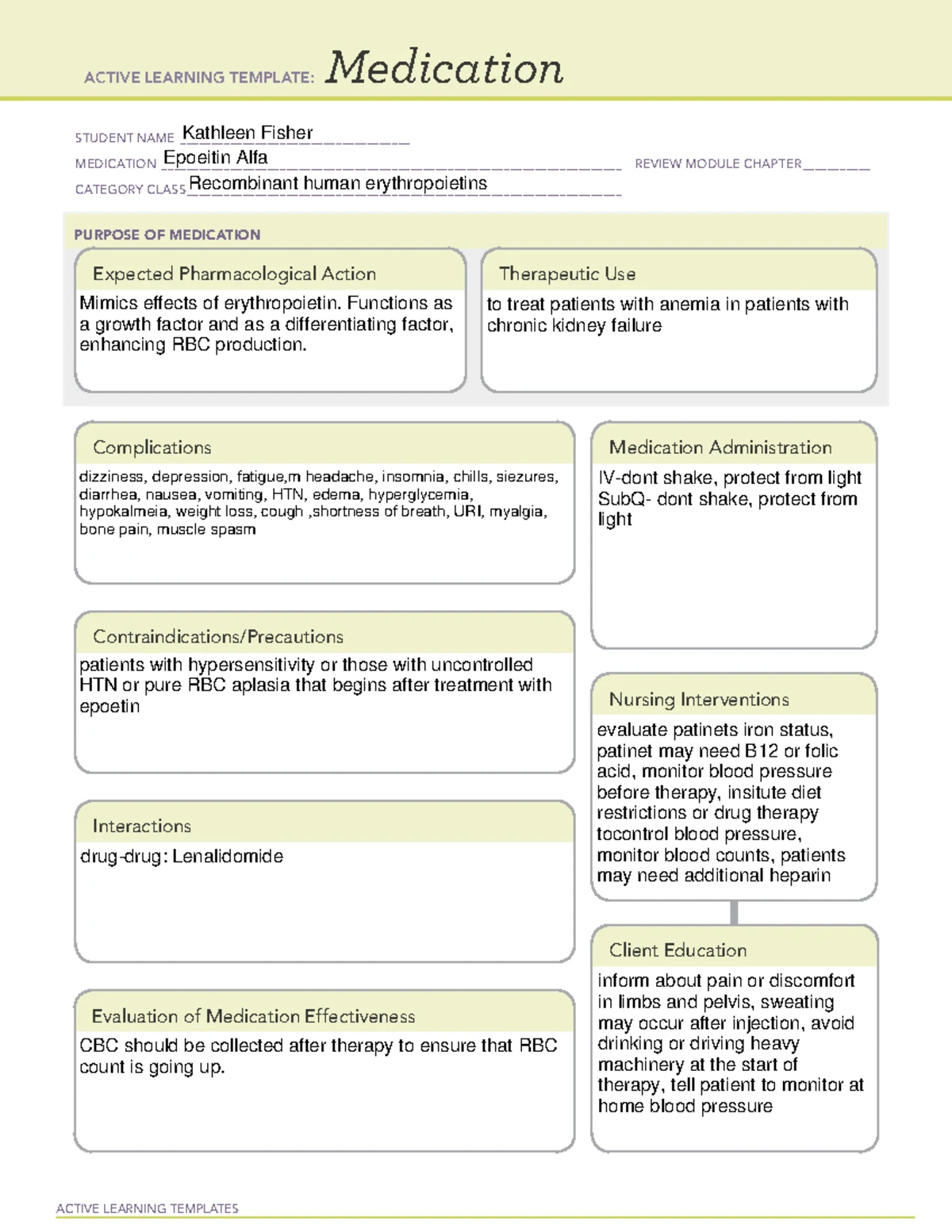 Medtemp carvedilol - ATI template - ACTIVE LEARNING TEMPLATES ...