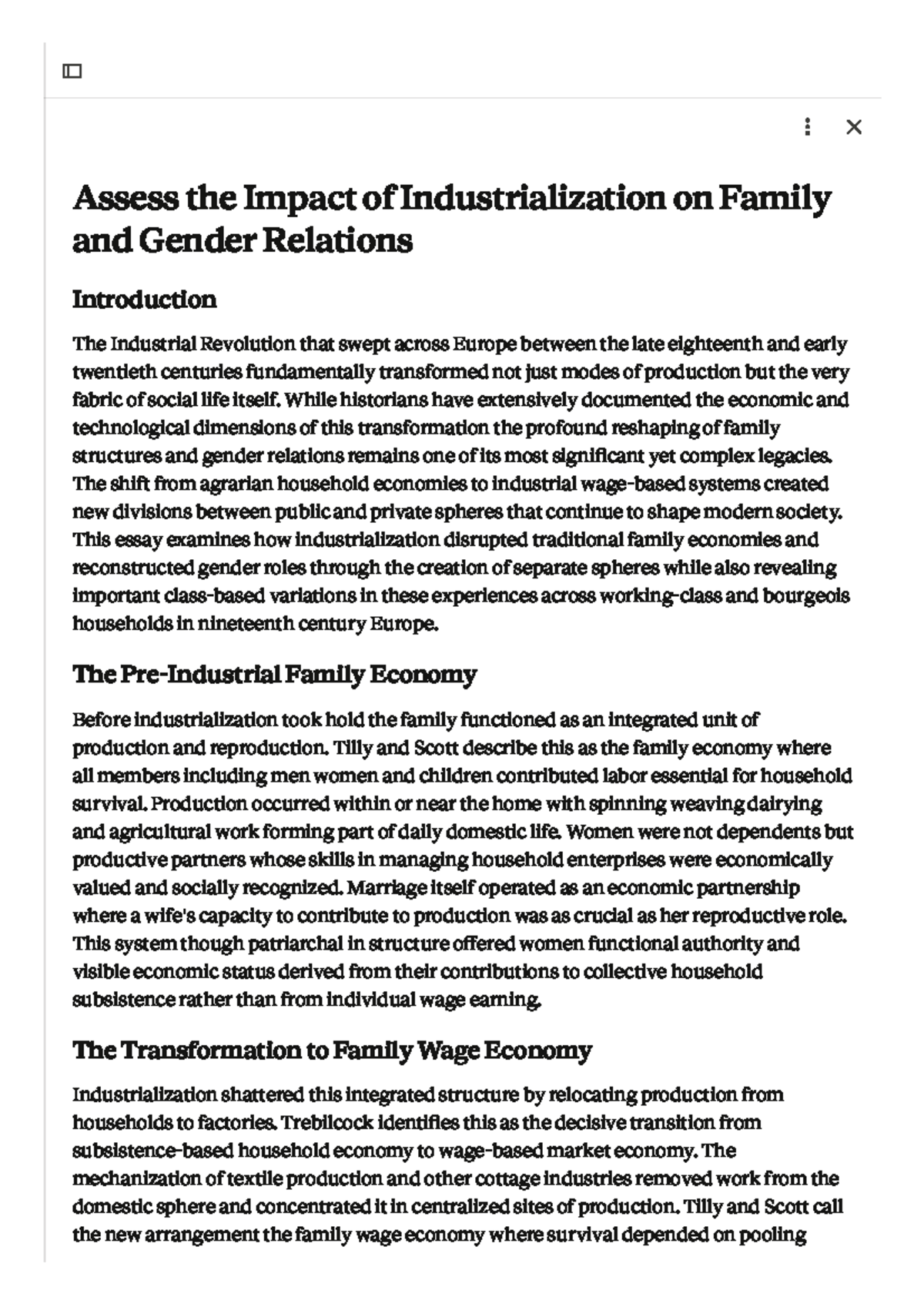 Impact of Industrialization on Family & Gender Relations: A Study - Studocu