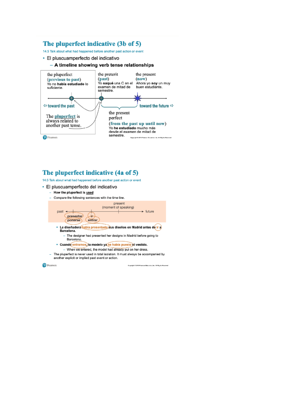 Pluperfect Indicative Review for Spanish Grammar (3b-5) - Studocu
