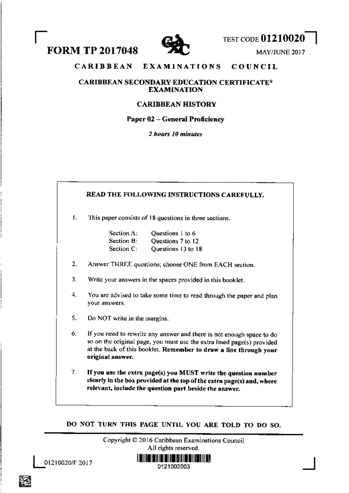 CSEC Information Technology January 2025 Paper 02 Exam Instructions and ...