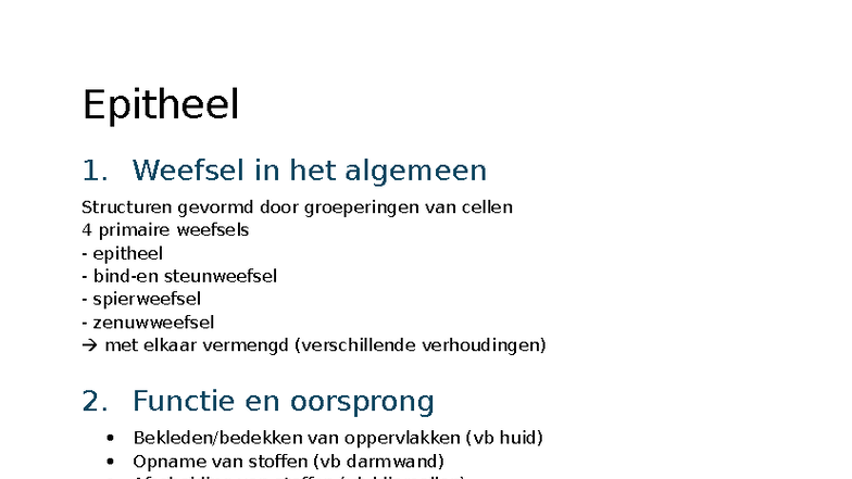 Epitheelweefsel: Structuren, Functies en Classificatie - Biologie 101 ...