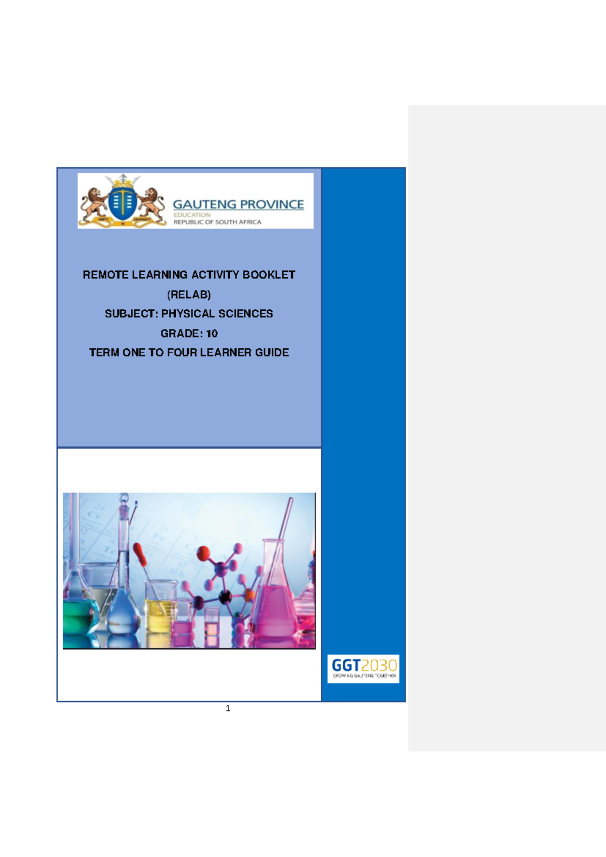 Physical Sciences Grade 10 Learner Guide - REMOTE LEARNING (RELAB ...