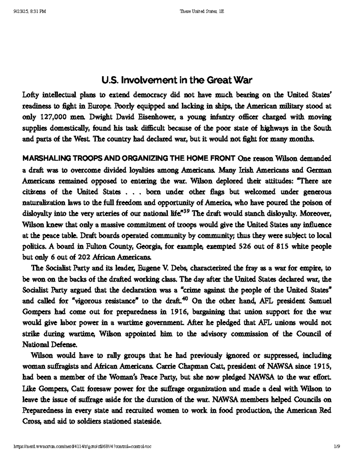 U.S. Involvement and Civil Liberties in WWI: A Comprehensive Overview ...