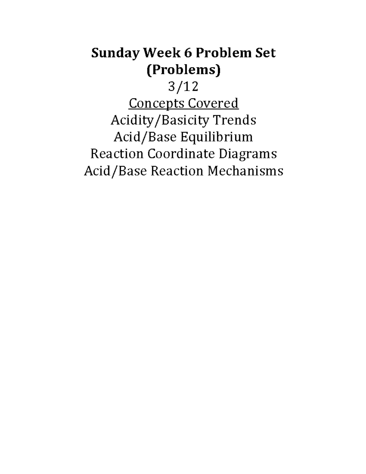 Sunday Week 6 Problems - Problem set - Sunday Week 6 Problem Set ...