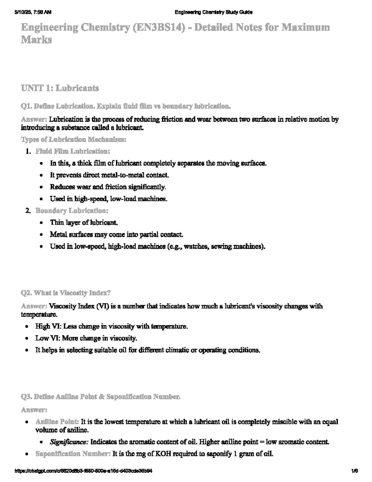 Engineering Chemistry (EN3BS14) Study Guide: Key Concepts & Notes - Studocu