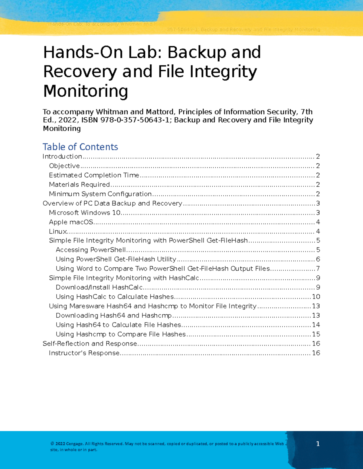 Lab-6: Hands-On Backup Recovery & File Integrity Monitoring - Studocu