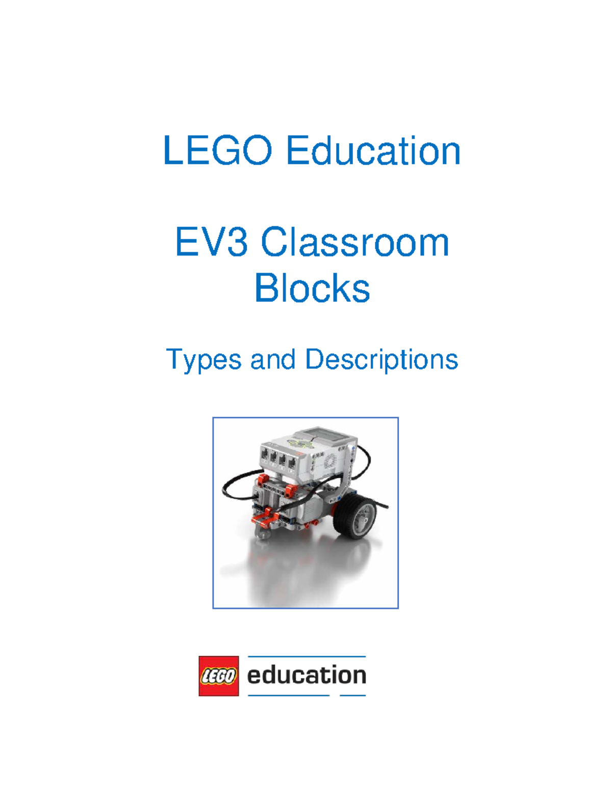 EV3 Classroom Coding Blocks: Types & Descriptions Overview - Studocu