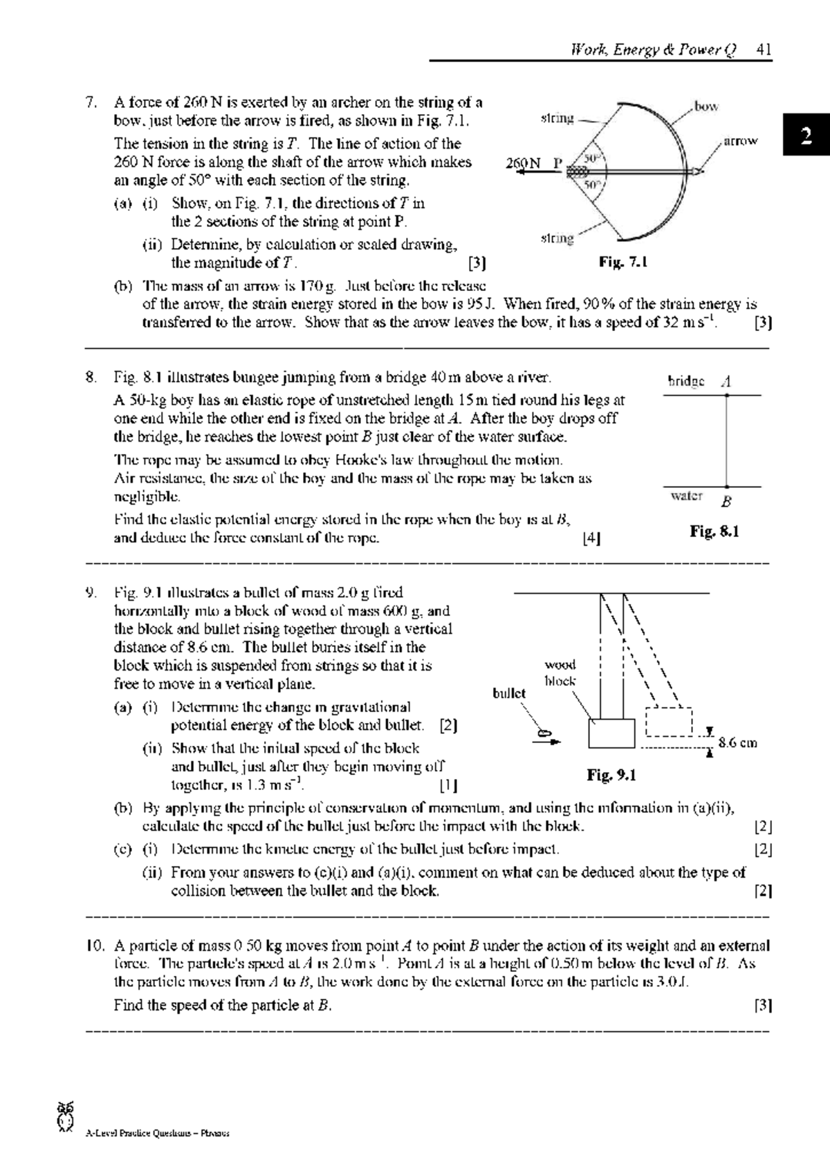 A-Level Physics Practice Questions H2.2 (CS Toh) - Work, Energy & Power ...
