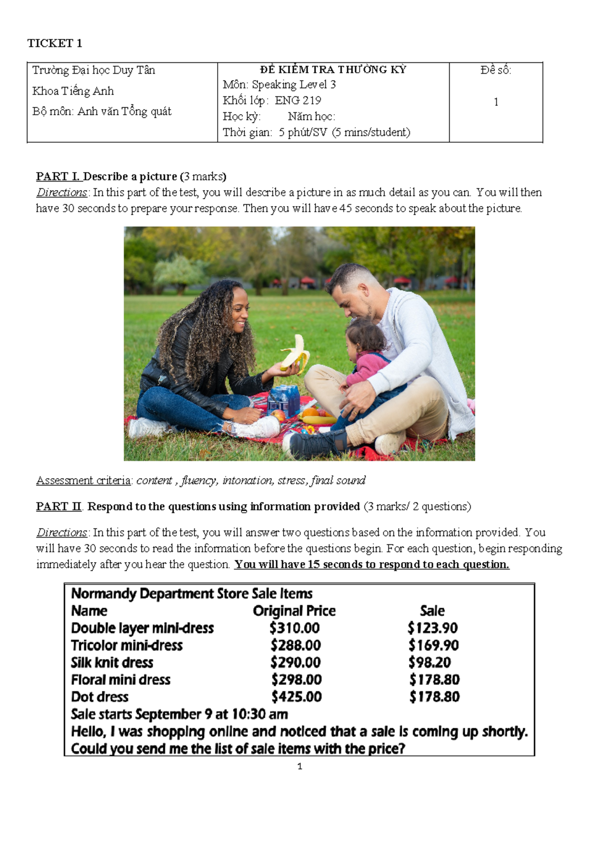 ENG 219 Speaking Level 3: ÔN TẬP KTRA THƯỜNG KỲ 5 - Studocu
