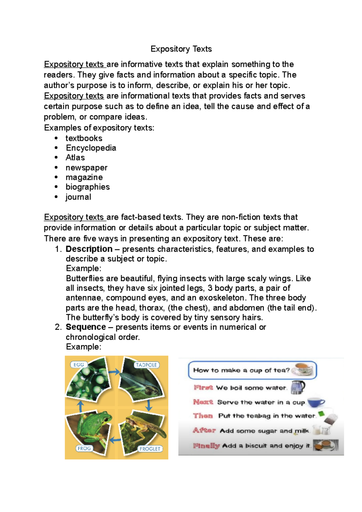 ENG 101: Understanding Expository Texts and Their Key Features - Studocu