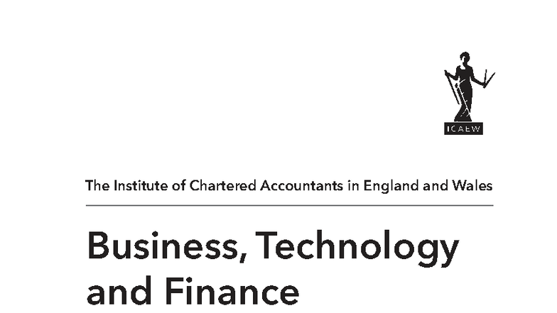 ICAEW BTF 2023 Question Bank for Business, Technology and Finance - Studocu