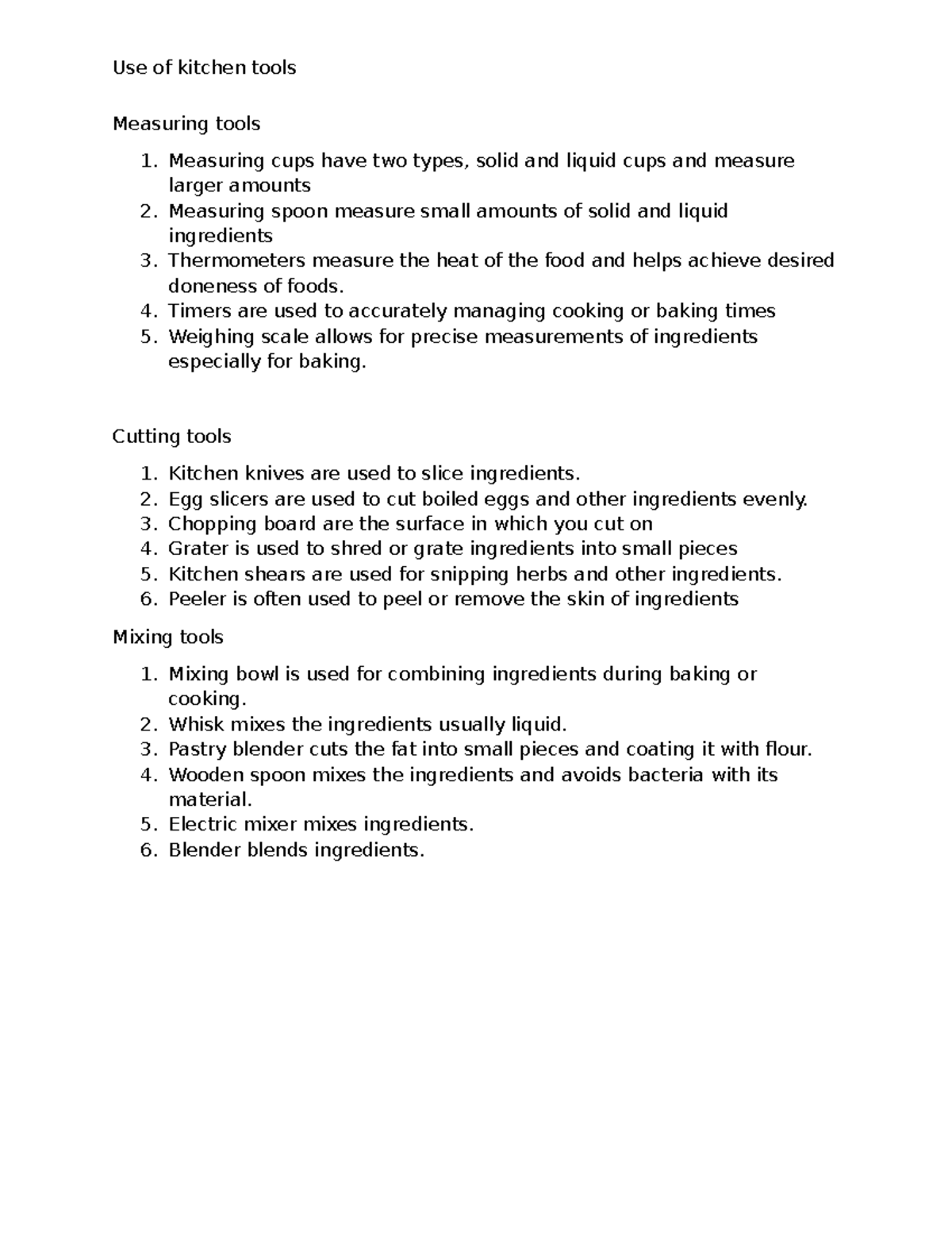 Kitchen Tools Overview: Measuring, Cutting, & Mixing Tools Explained ...