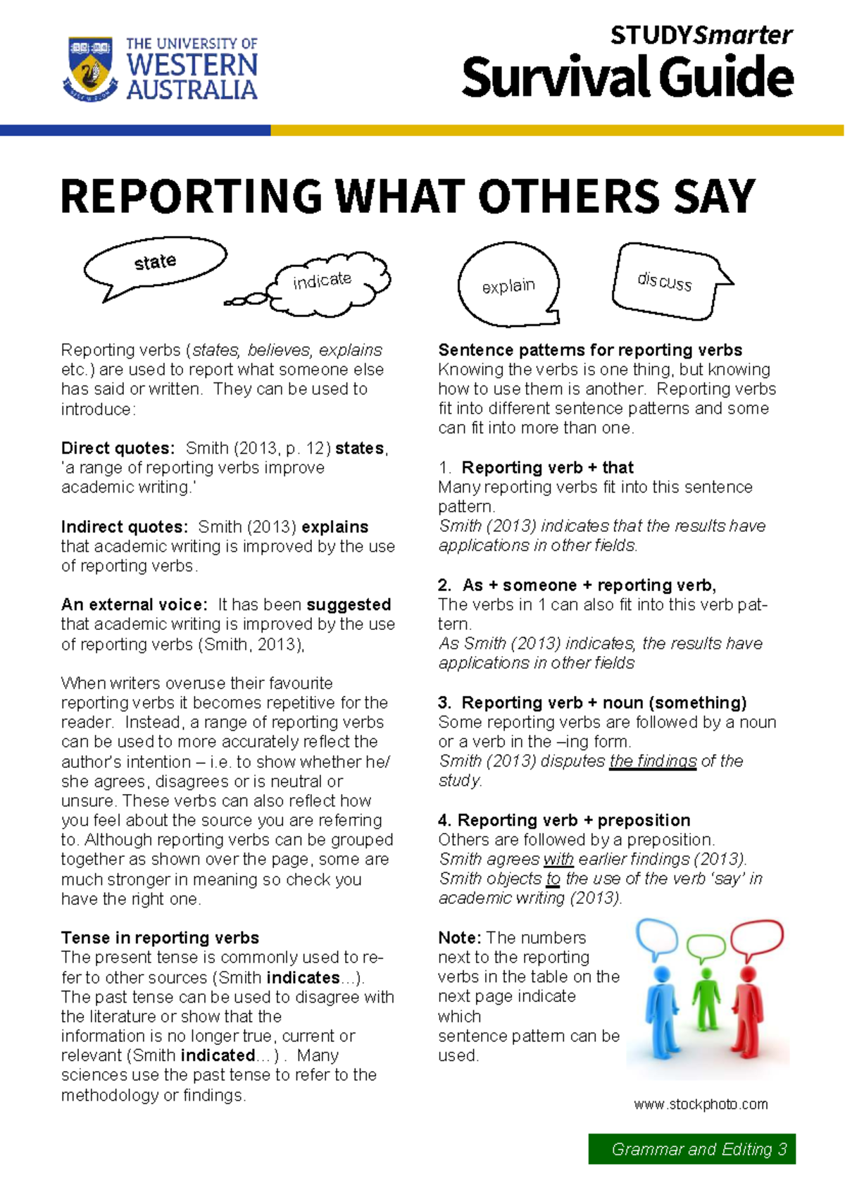 Reporting What Others Say: A Survival Guide for Academic Writing - Studocu