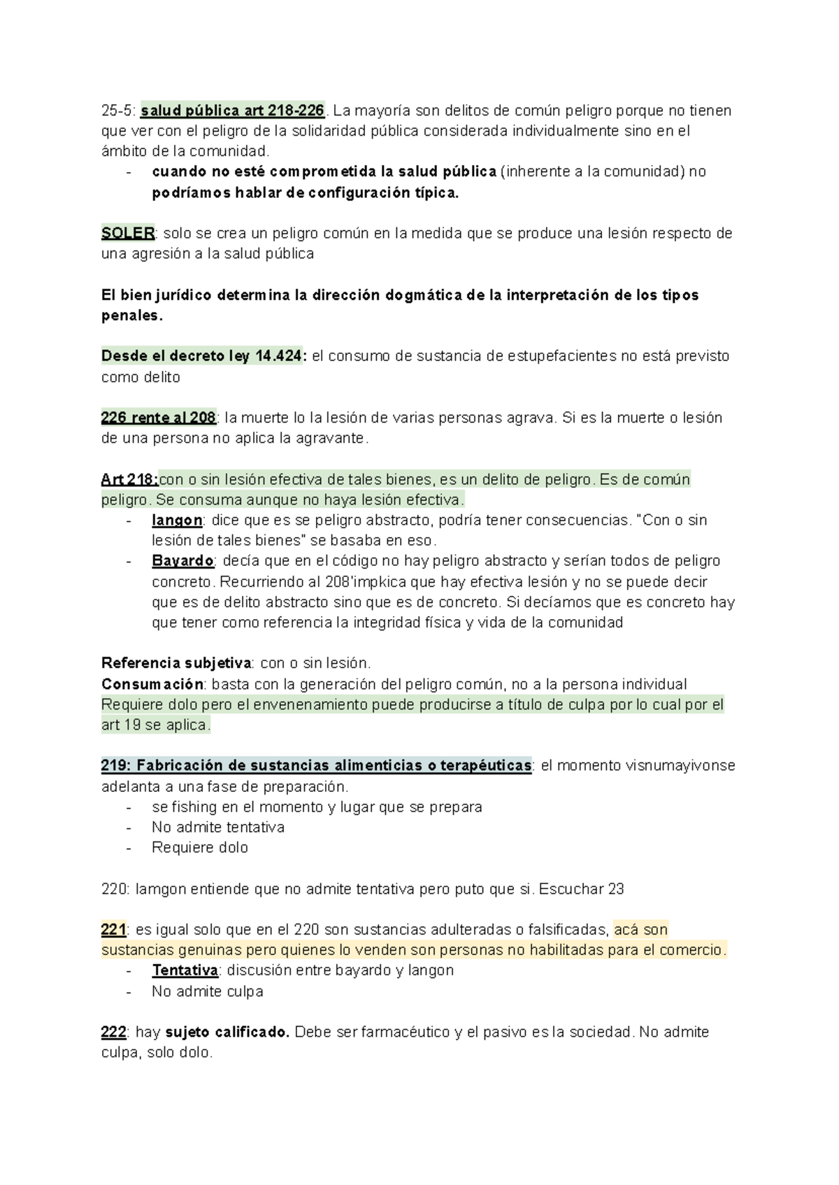 Salud Pública y Delitos de Peligro Común - 25-5 Penal - Studocu