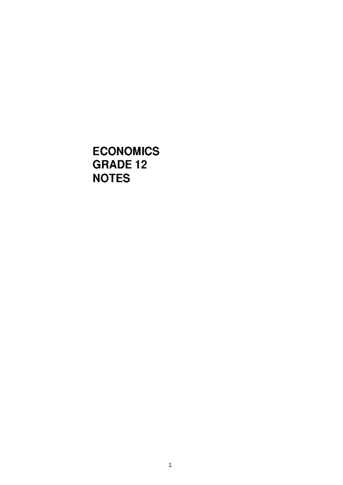 Economics Grade 12: Key Concepts on Economic Growth and Policies - Studocu