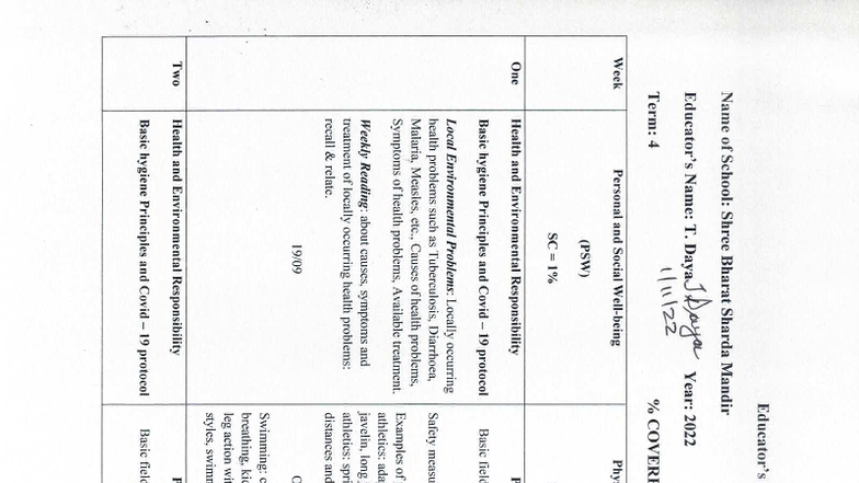 Curriculum Coverage for Grade 5 Life Skills (Term 4, 2022) - Studocu