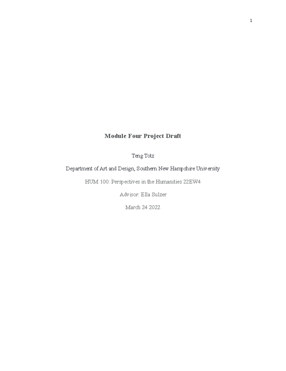 4-2 Module Four project draft - Module Four Project Draft Teng Totz ...