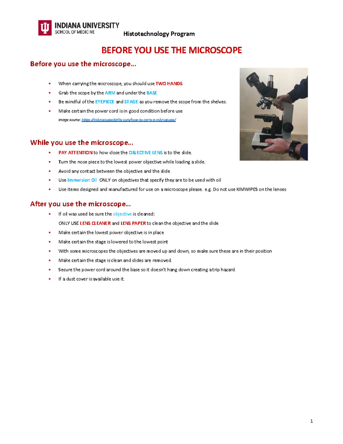 Light Microscopy Techniques in Histotechnology Program - Studocu