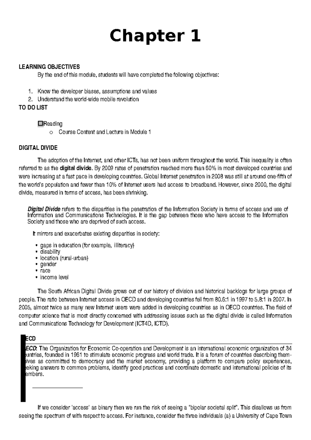 Social Issues and Professional Practice 1: Addressing the Digital ...