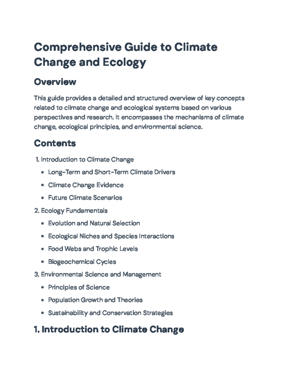Comprehensive Guide to Climate Change and Ecology Fundamentals ...