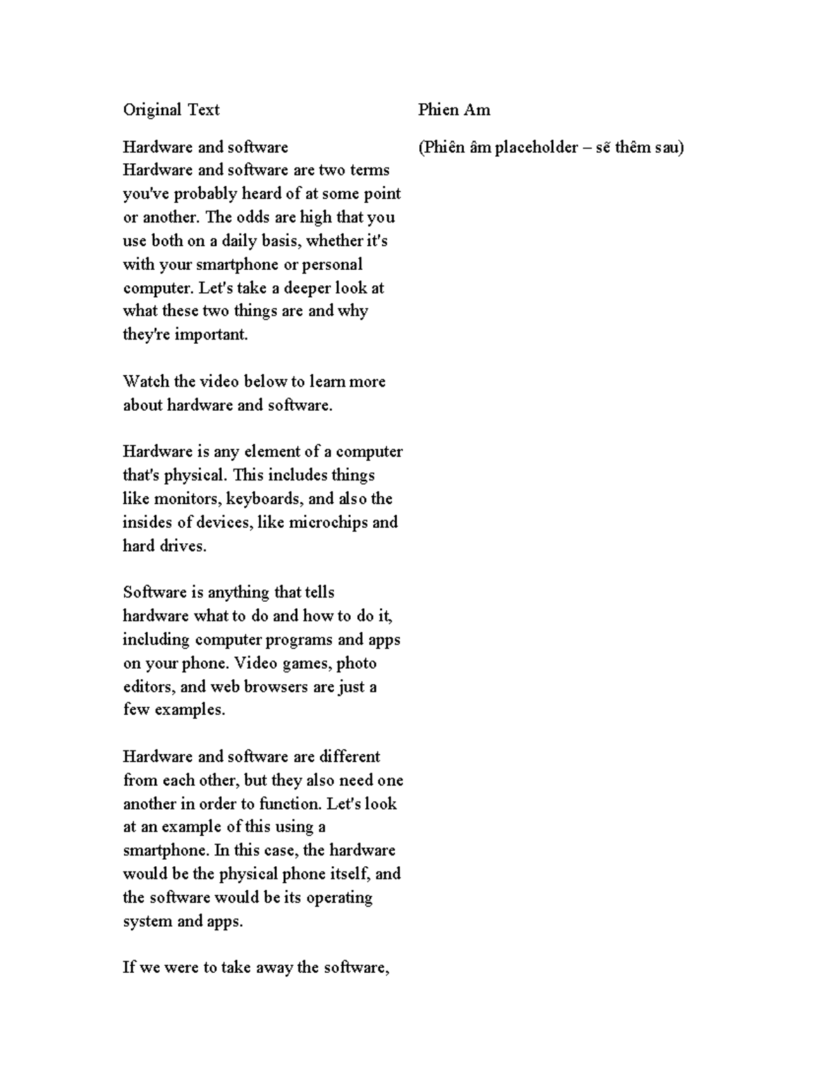 Hardware and Software Lessons: Understanding the Basics - Studocu