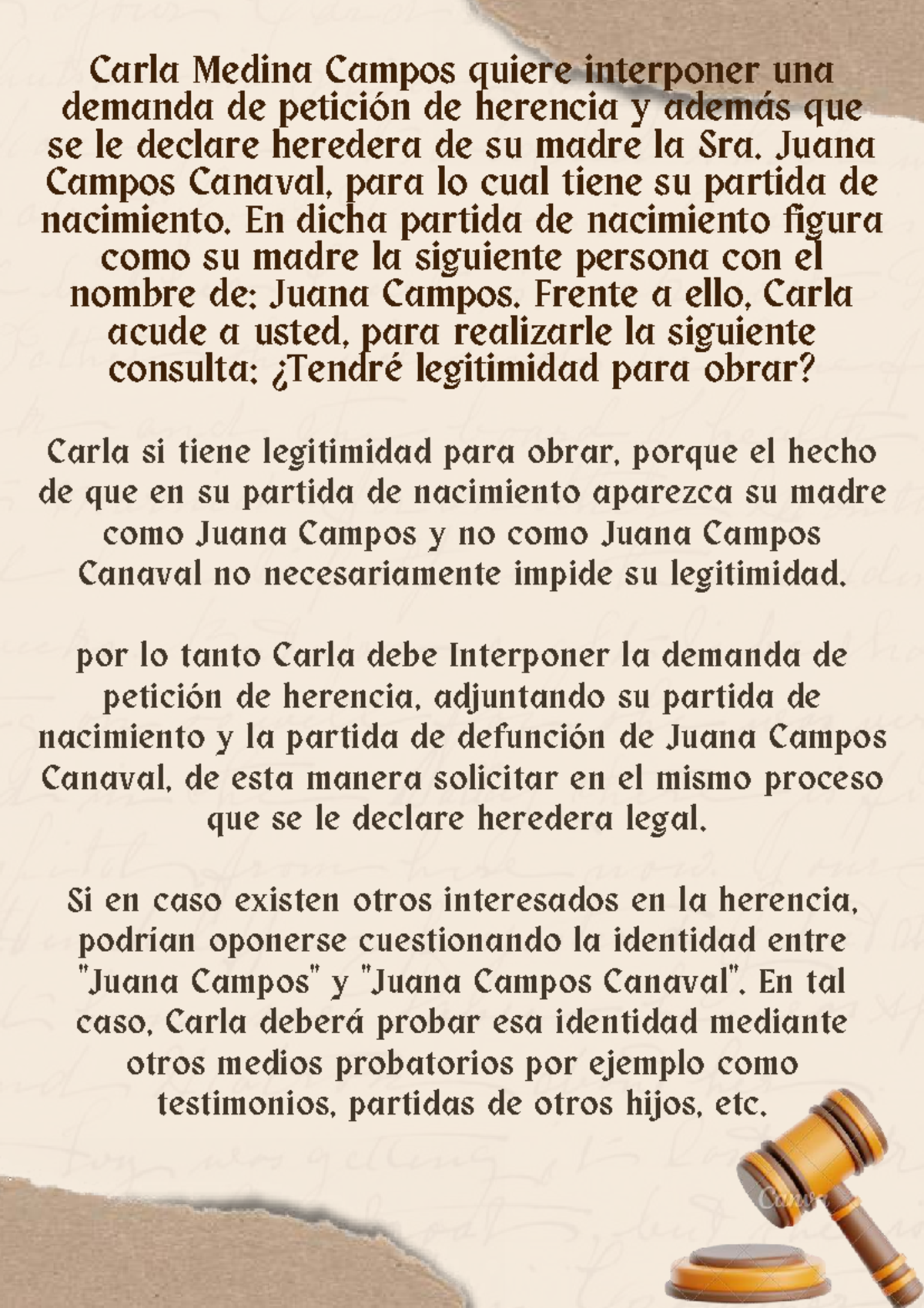 Teoría General: Legitimidad para Obrar en Demandas de Herencia - Studocu