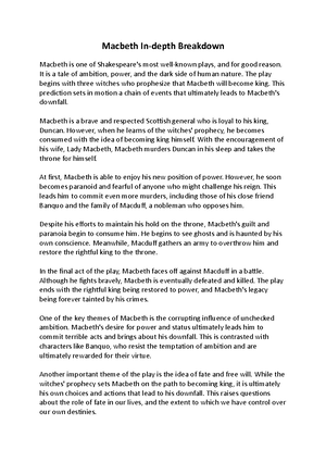 Macbeth Key Quotes pdf - Key Quotes Witches Duncan Banquo Macbeth Lady ...