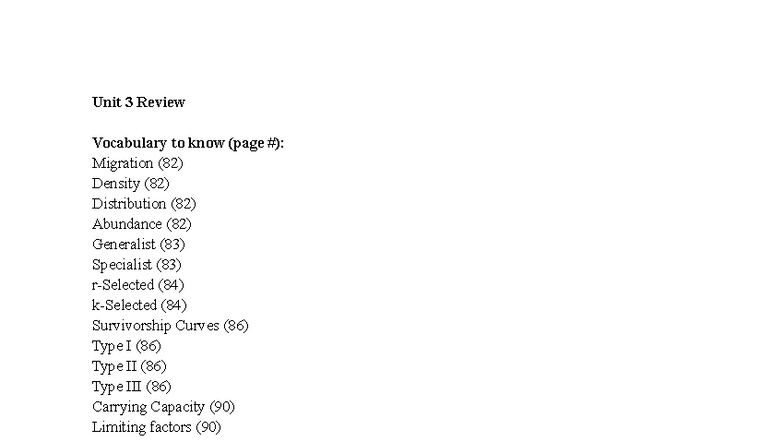 APES Unit 3 Review: Key Vocabulary & Concepts for Exam - Studocu