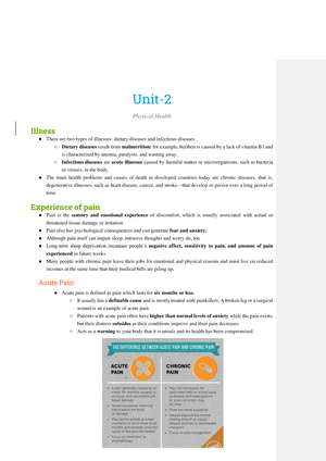 Health and Wellness Notes - Health and Wellness Unit-1 Table of ...