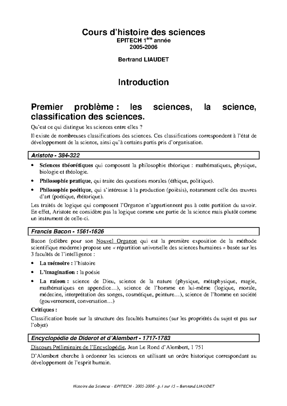 Histoire Science 01 Introduction - Cours d’histoire des sciences ...
