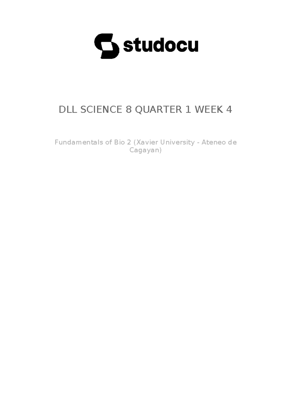Dll science 8 quarter 1 week 4 - DLL SCIENCE 8 QUARTER 1 WEEK 4 ...